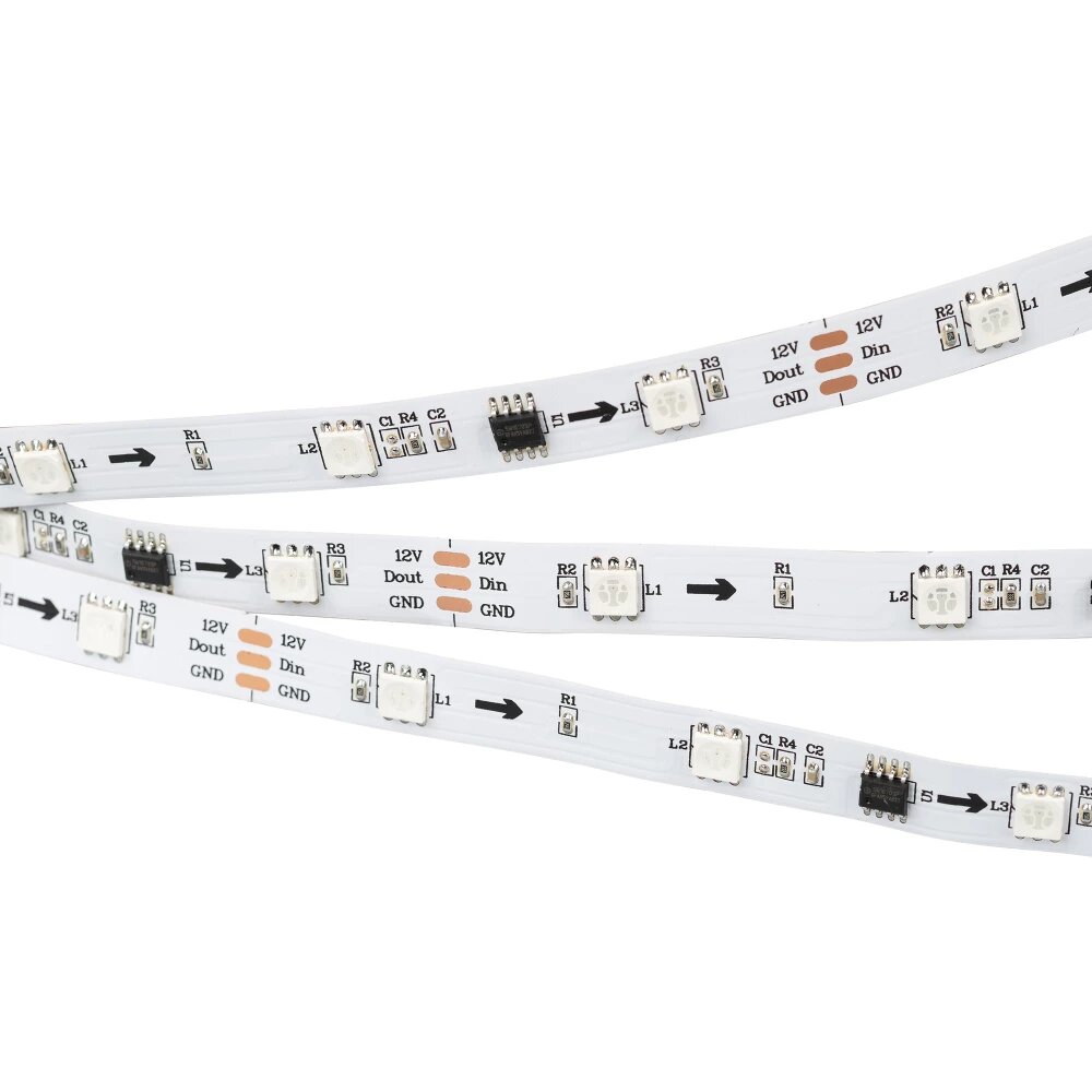 Лента SPI-B30-10mm 12V RGB-PX3 (7.2W/m, IP20, 5060, 5m) (Arlight, бегущий огонь) 026368(2)