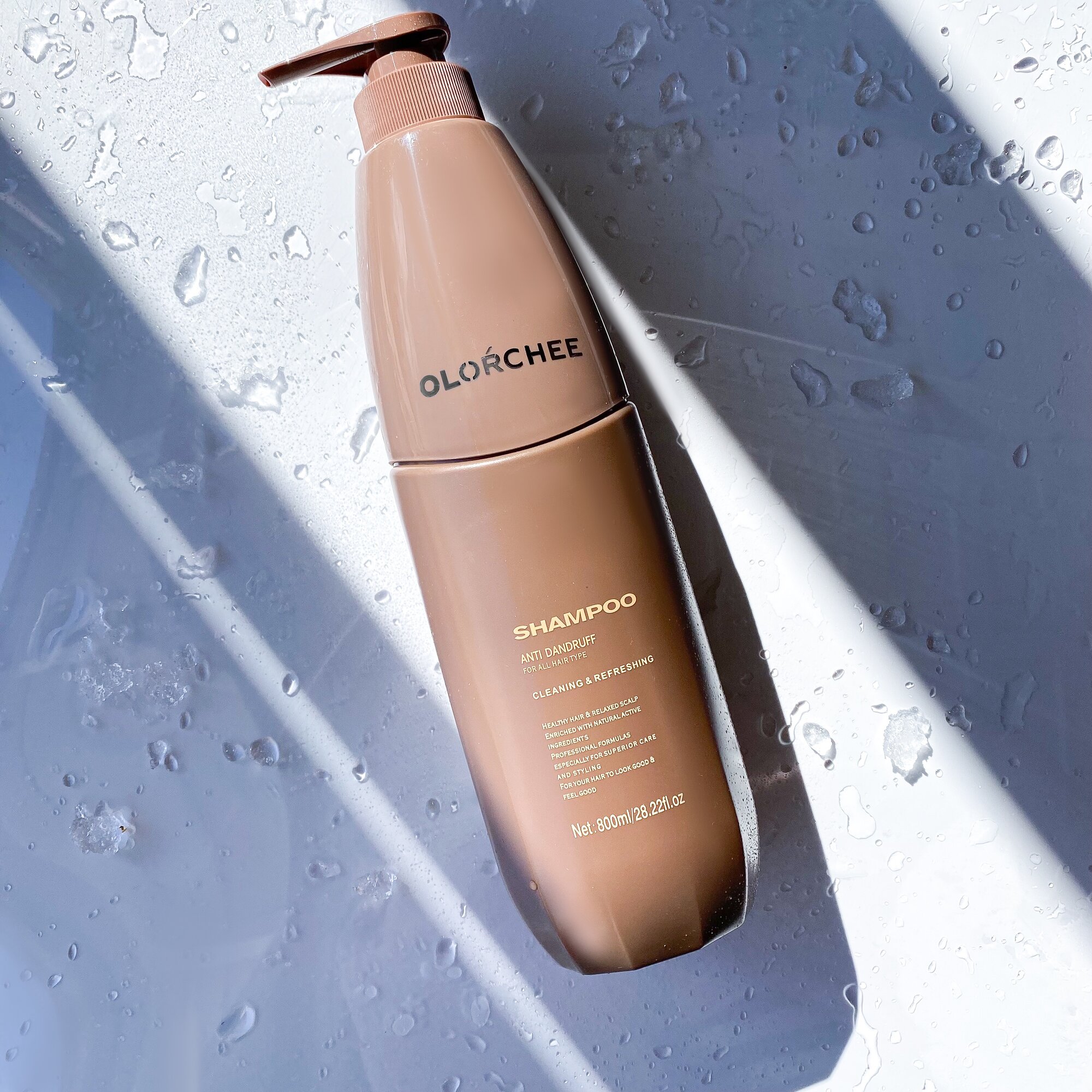 Шампунь для окрашенных и тонких волос с чувствительной кожей OLORCHEE PROFESSIONAL кератин/пантенол, с дозатором, 800 мл