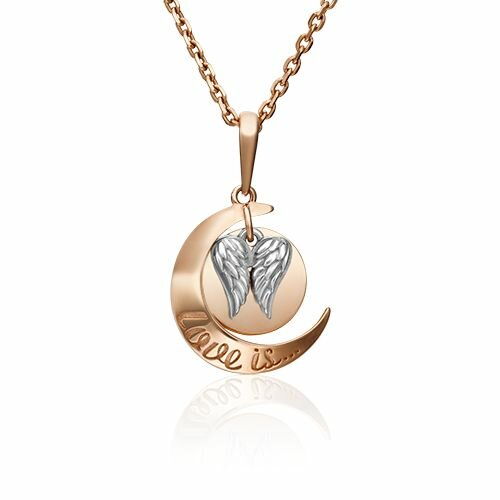 Подвеска, комбинированное золото, 585 проба, родирование