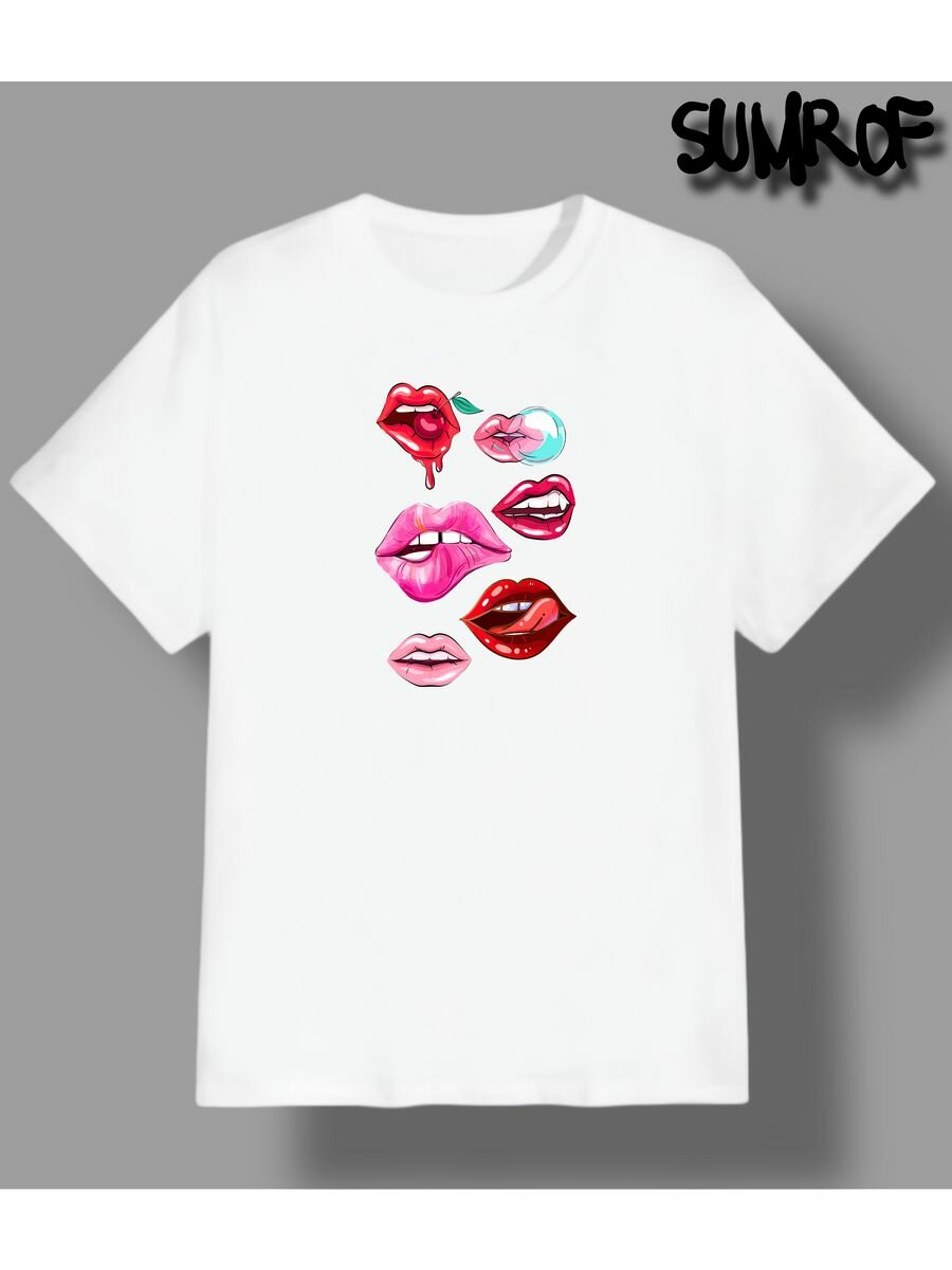 Футболка губы поцелуй