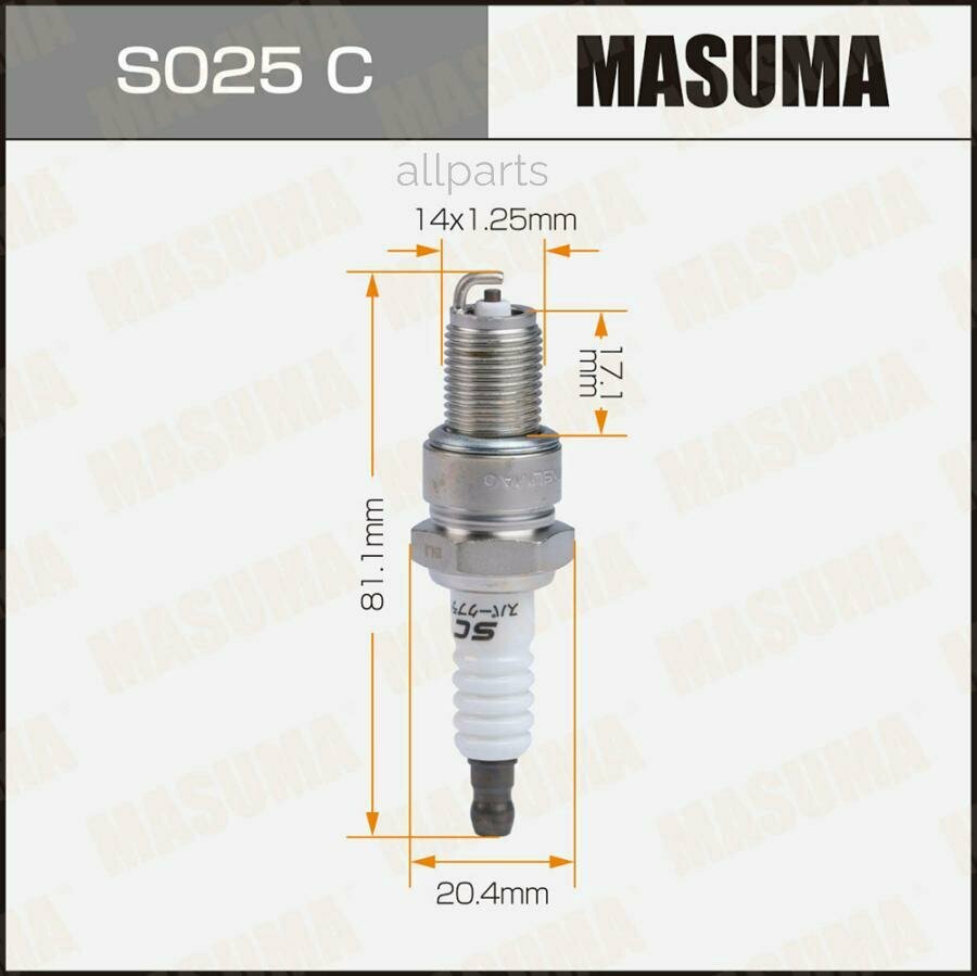 MASUMA S025C свеча зажигания никелевая BPR5ES-11(4424) MASUMA