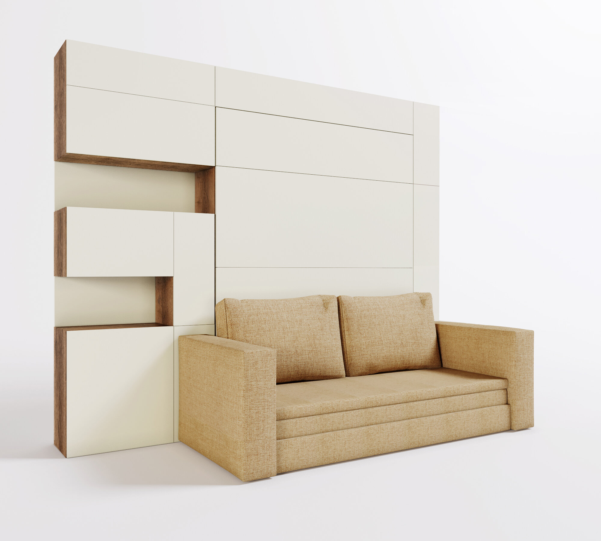 Шкаф кровать-трансформер с диваном Летто Максима Гранде 1600 исполнение 1/3 Янтарь