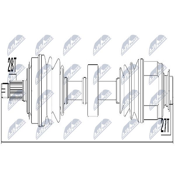 NTY NPW-HD-033 полуось Honda (Хонда) cr-v 2.0,2.4,2.2ctdi 02-07, odyssey 2.4 99-04 / прав /