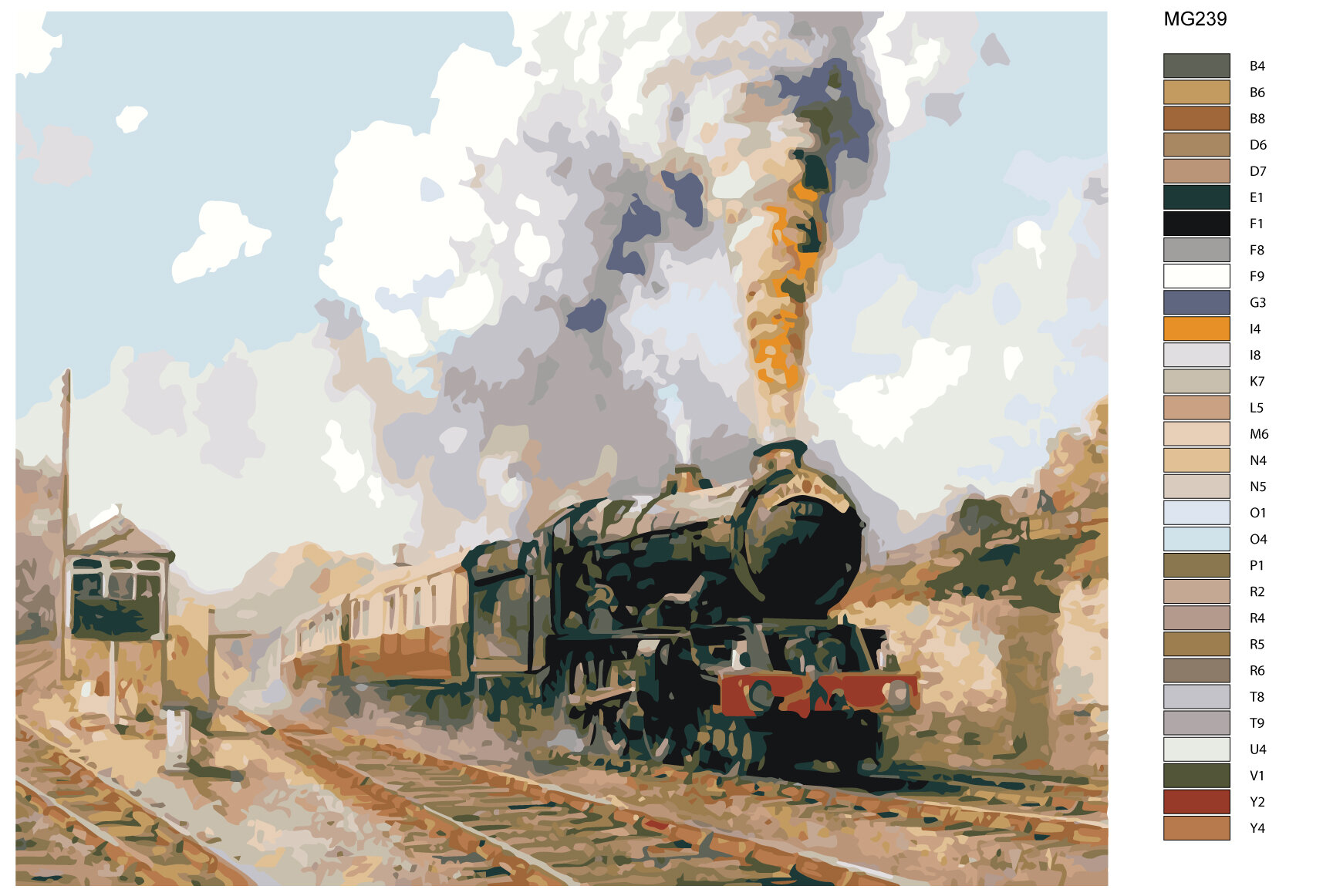 Картина по номерам "Поезд" MG239 40x50