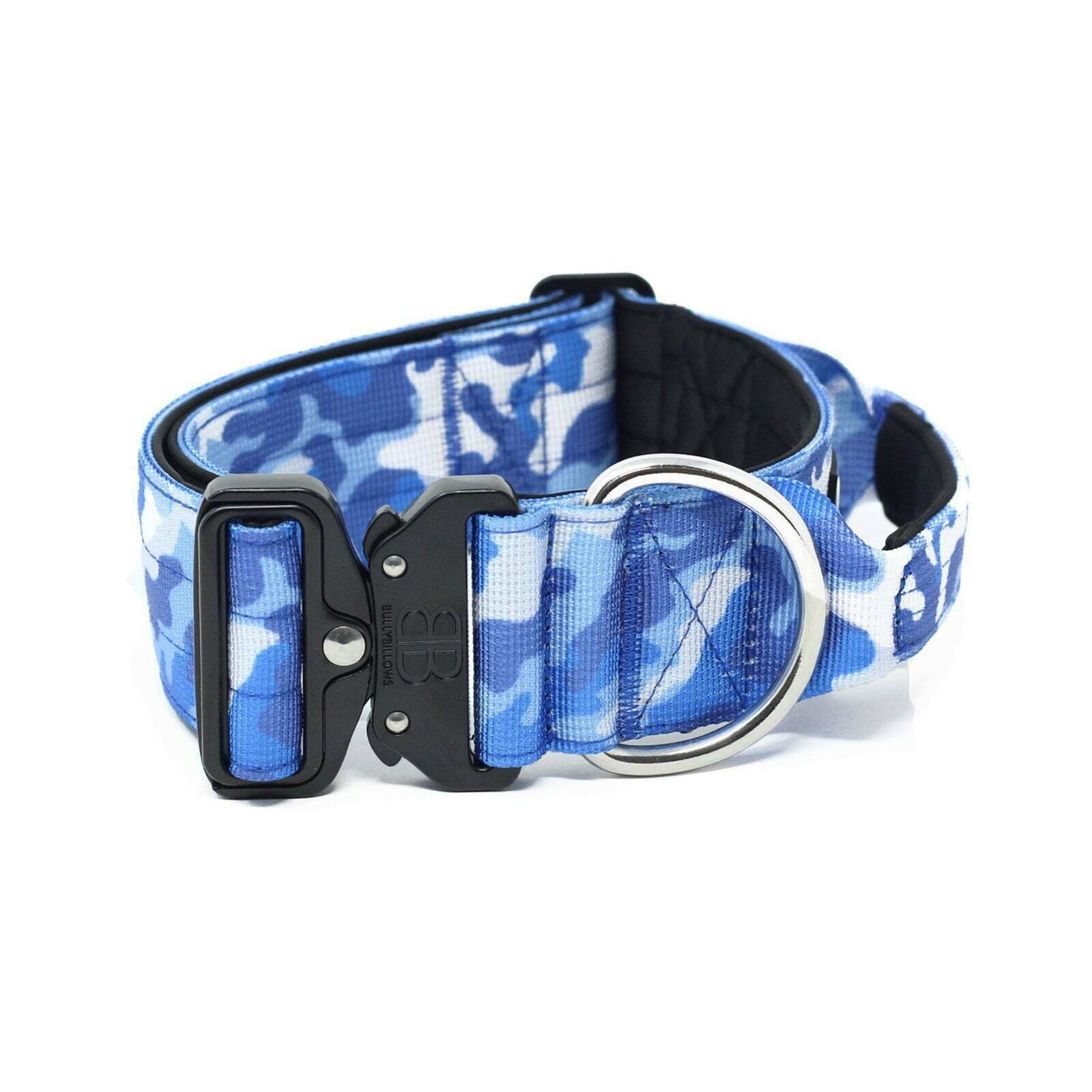 Ошейник Combat 5 см с ручкой BullyBillows (защитный голубой / S)