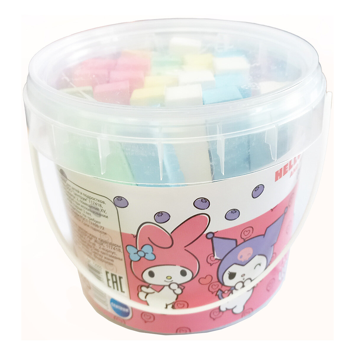 Centrum Hello Kitty&friends Мелки цветные в ведерке 25 шт 5 цветов для детского творчества