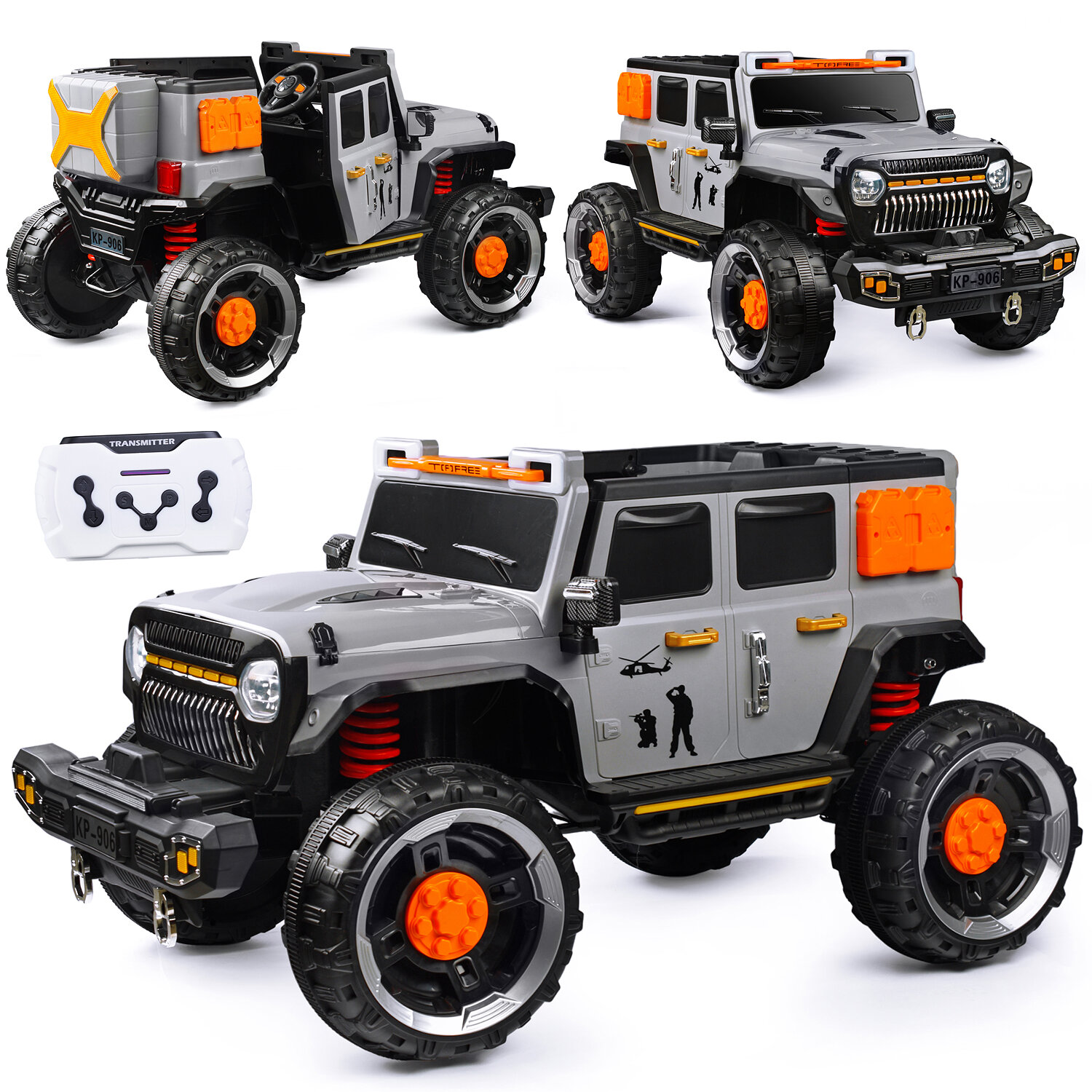 Электромобиль U023431Y "Экспедишн" 12V7A с двойным приводом, серый