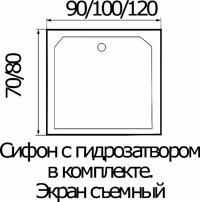 Душевой поддон Wemor 90/70/24 S 10000002268