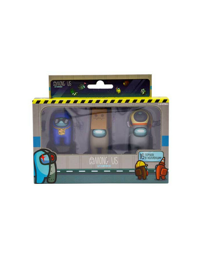 Набор фигурок-штампов Among Us: Герой в чёрных очках – Серия 3 в коробке с окном (3 шт) (AU5321B)