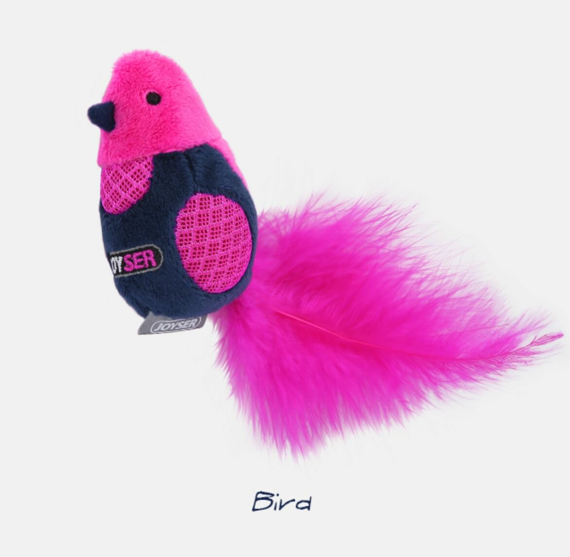 Игрушка для кошек JOYSER Cat Motion Птичка с LED и перьями розовая, 19 см