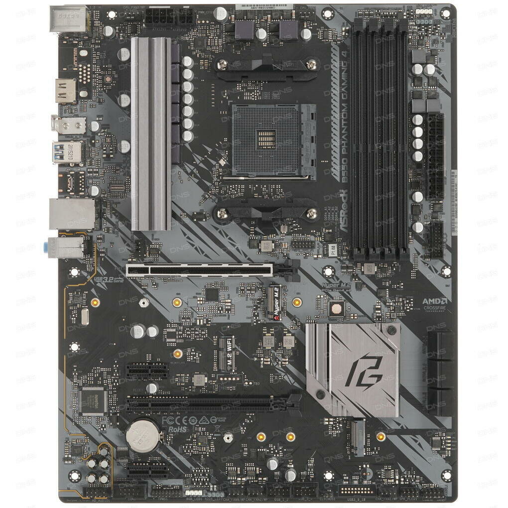 Материнская плата ASRock B550 Phantom Gaming 4 (B550 Phantom Gaming 4) - AM4, AMD B550, 4хDDR4-3200 МГц, 2хPCI-Ex16, 2хM.2, Standard-ATX