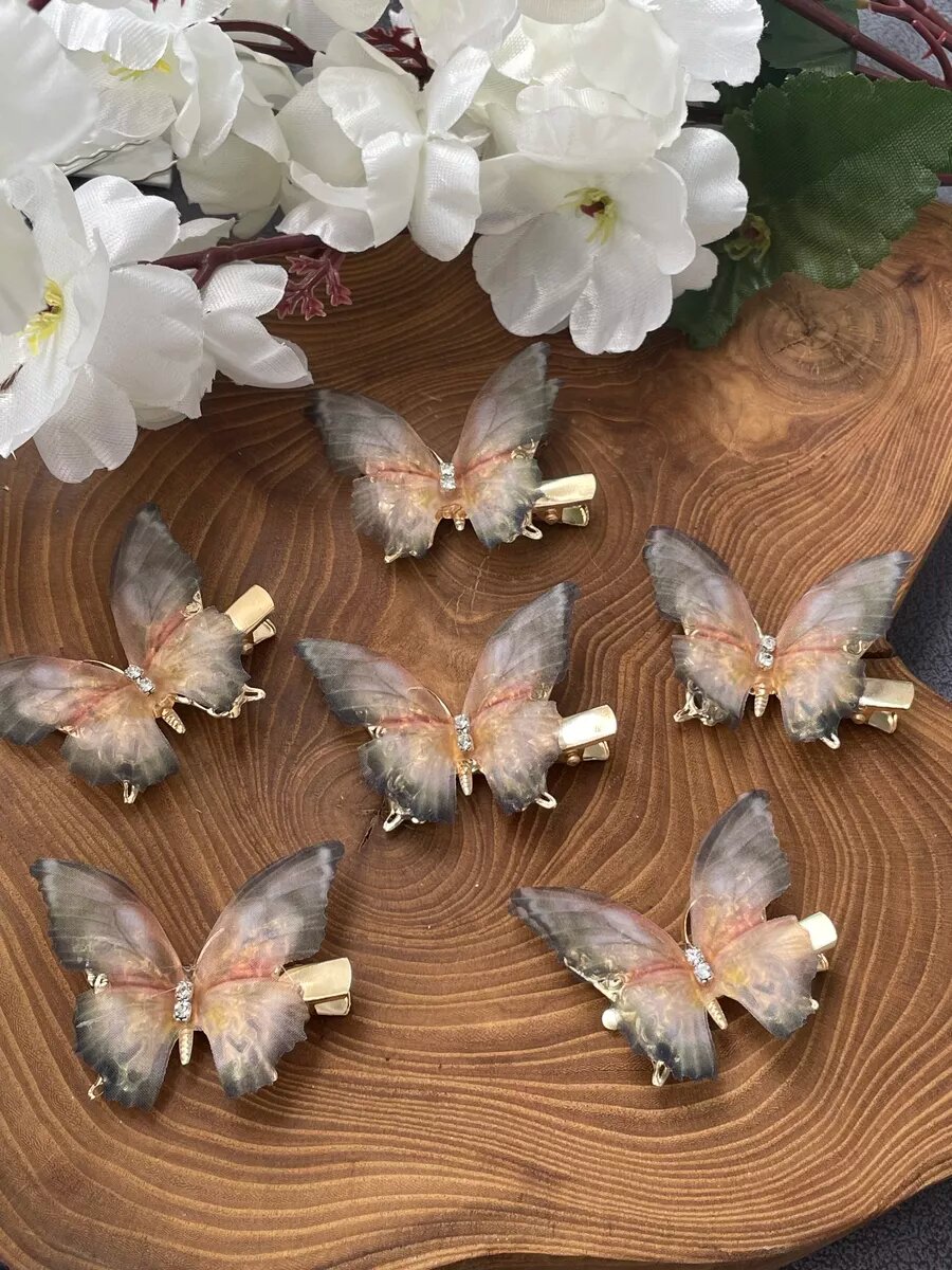 Заколки-бабочки 6 шт.