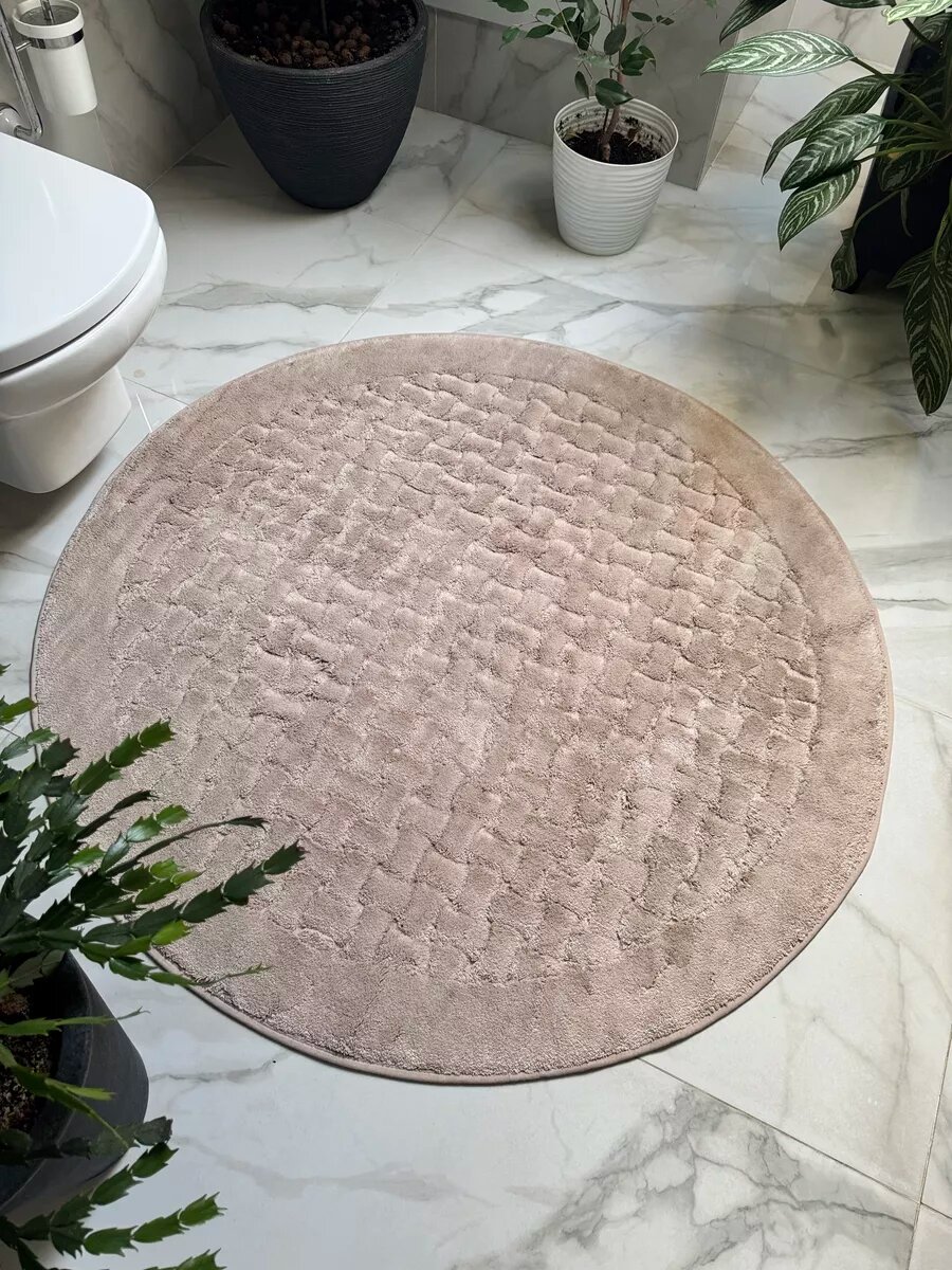 Коврик Natali's Carpets на пол для ванной и туалета 100х100 см Турция