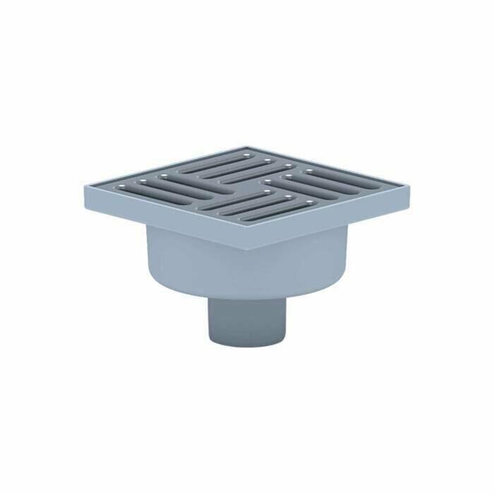 Трап АНИпласт TА5212 вертикальный, нерегулируемый с выпуском 50 мм, с нержавеющей решеткой 150 х 150