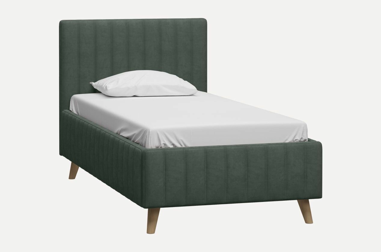 Кровать 90x200 односпальная Divan.ru Маркфул 90 Velvet Olive, 213х105х110 см, велюр, зеленная
