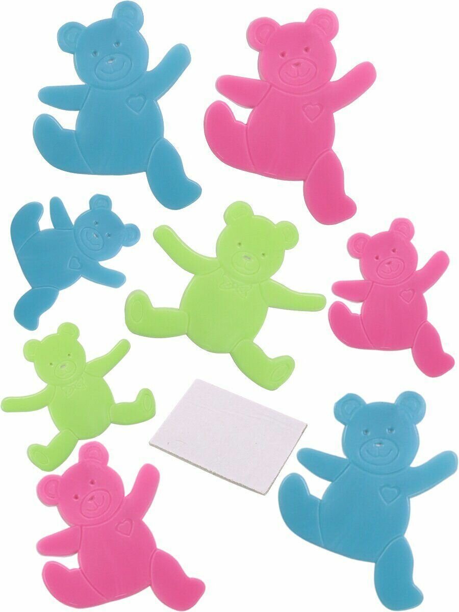 Наклейки флюоресцентные "Медвежата" 8 штук