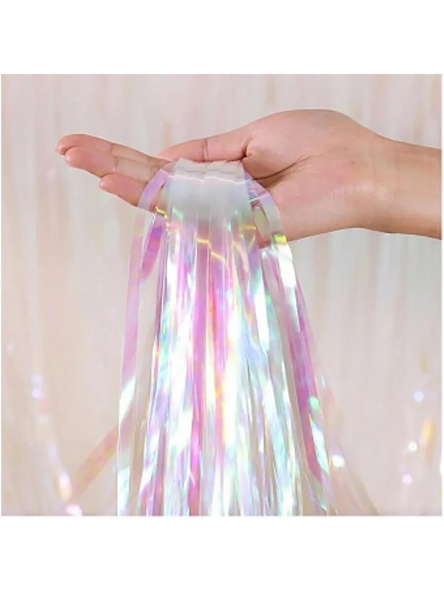 1шт. Занавес Дождик Прозрачный, Хамелеон, 100*200 см, 1 шт.