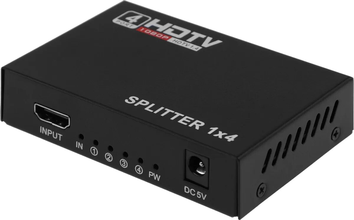 Сплиттер аудио-видео PREMIER 5-872-4, HDMI (f) - 4xHDMI (f) , ver 1.4, черный