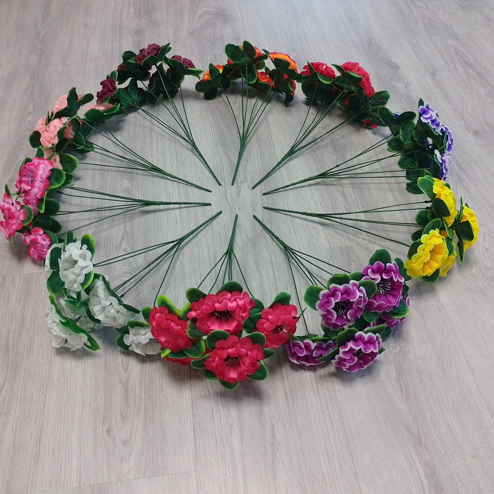 Искусственные цветы "Глоксиния", 10 штук, высота 36см, диаметр 5 см, желтые