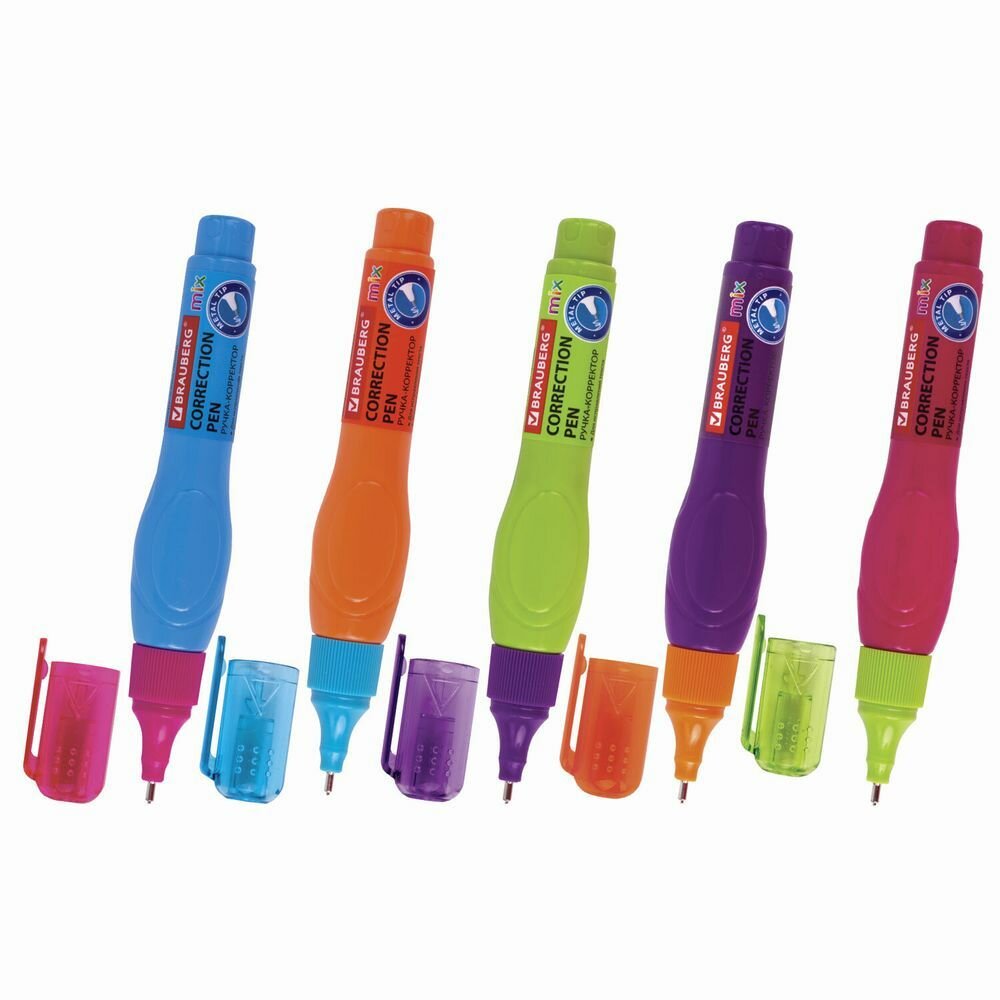 Ручка-корректор BRAUBERG MIX, 9 мл, металлический наконечник
