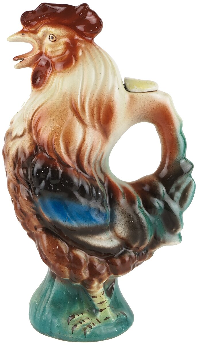 Кувшин - штоф "Петух", высота 27 см, винтаж, Кировский Фаянсовый Завод, СССР, 1947-1956 - гг