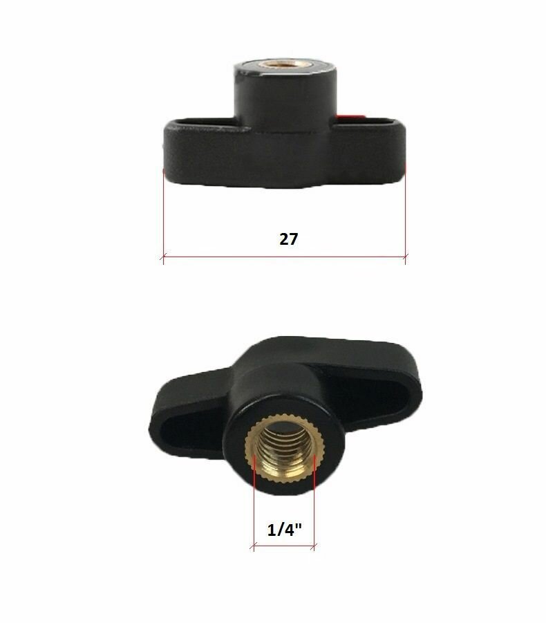 Гайка барашек 1/4" 20 ниток на дюйм глухая ПФ-2214272