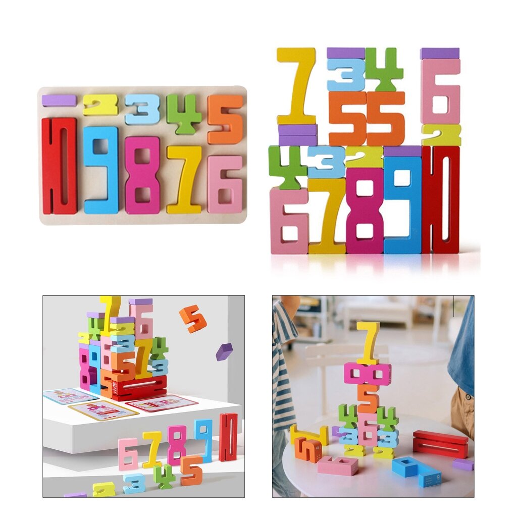(1 набор) Игрушки для складывания блоков с цифрами - блоки с цифрами в стиле пэчворк