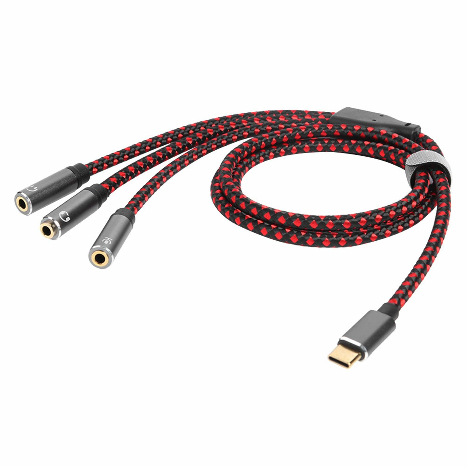 Кабель для наушников USB C на 3x 3,5 мм интерфейсный штекер Aux шнур аудио адаптер кабель портативных устройств с портом Type-C