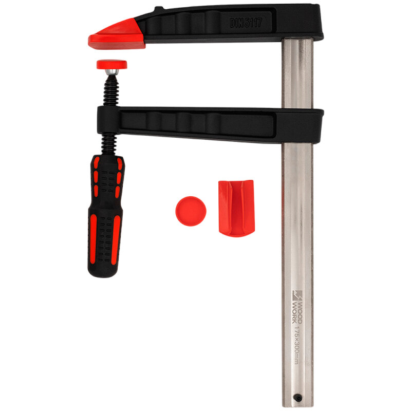 Струбцина из ковкого чугуна F-образная 300х175. Усилие прижима до 270 кг DIN5117 WOODWORK/вудворк FCF-3017