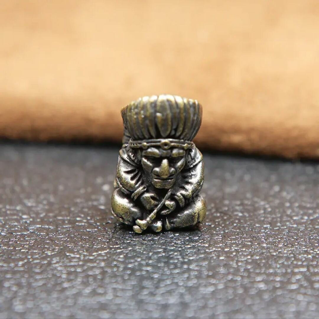 Бусина для темляка"Вождь". Отверстие 5 мм. Бусина темлячная. Индеец