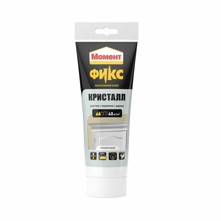 Клей монтажный Момент FIX Кристалл туба прозрачный (185гр)