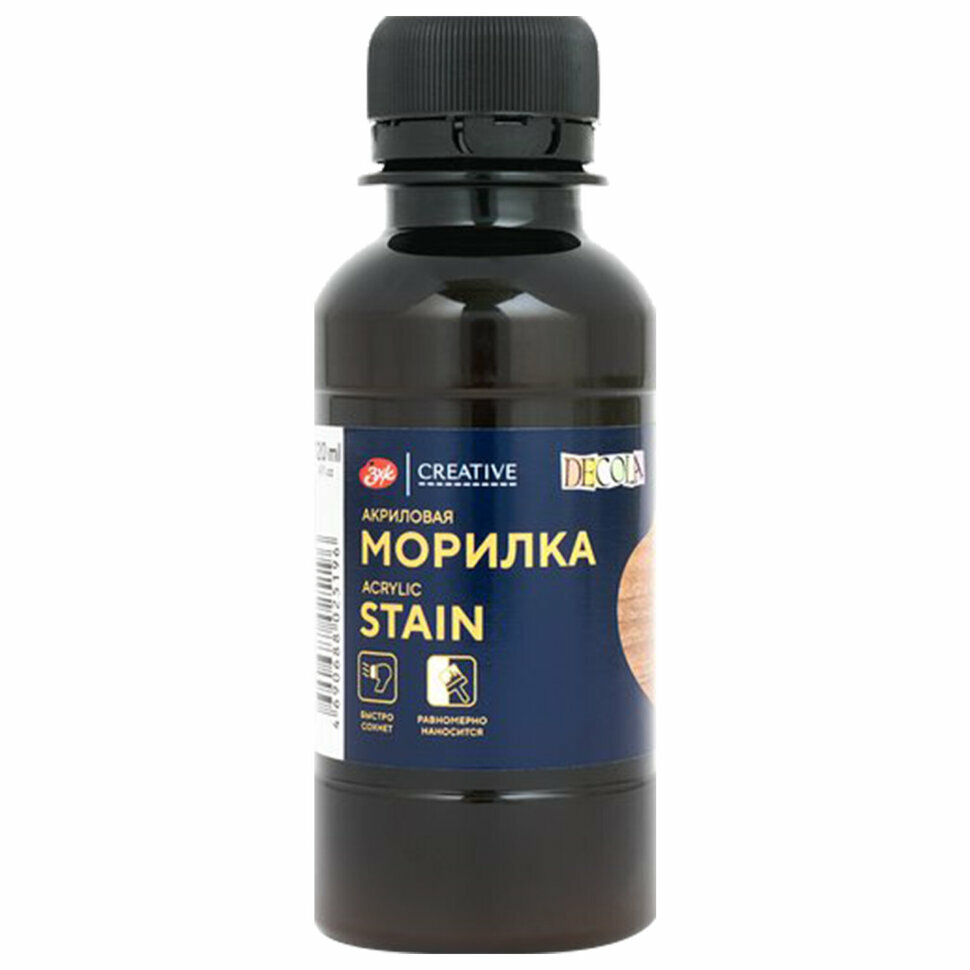 Морилка акриловая "Декола", флакон 120 мл, грецкий орех, Невская Палитра, 25733440, 192596