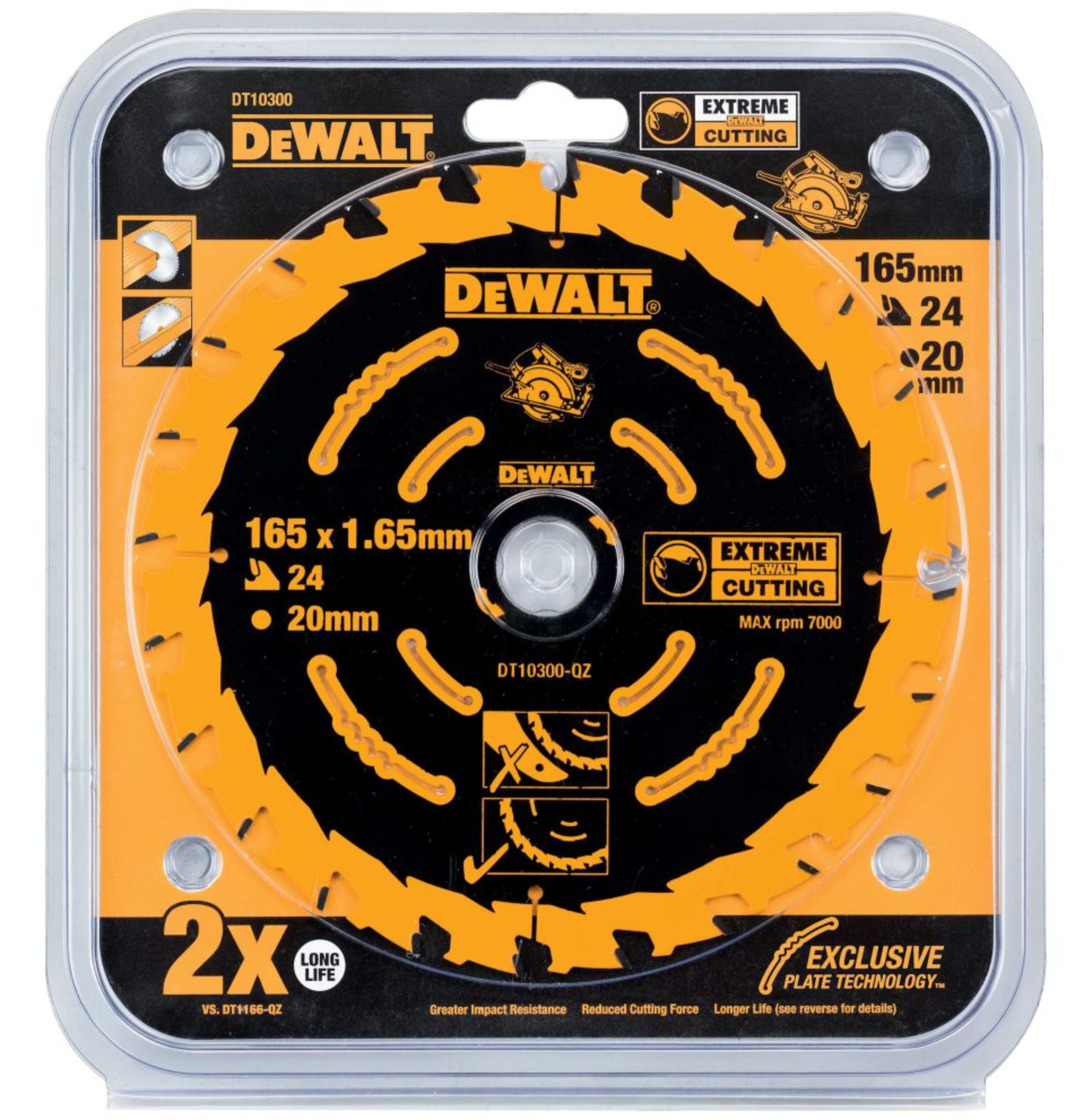 Пильный диск DeWalt DT10300 EXTREME 165х20х1.65 мм 24Т, ATB, 18° универсальный рез