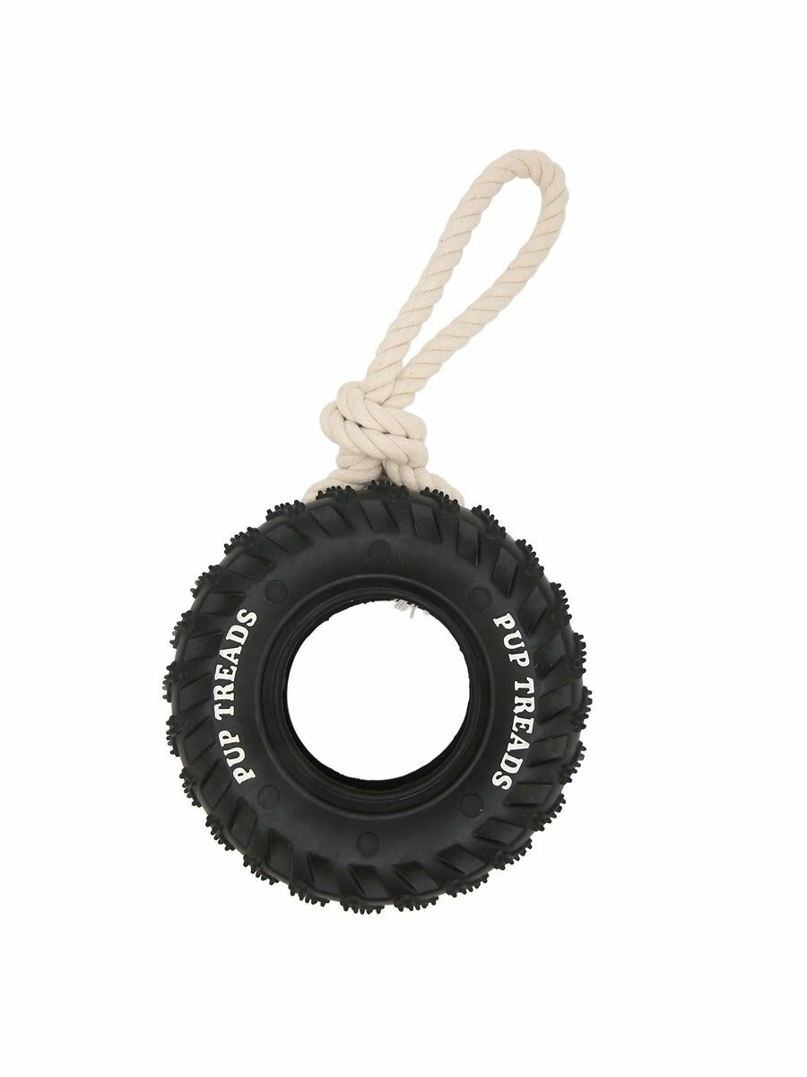 Черная агрессивная игрушка для собак с веревкой, устойчивая к укусам, резиновая шина, жевательная резинка с дозатором лакомств