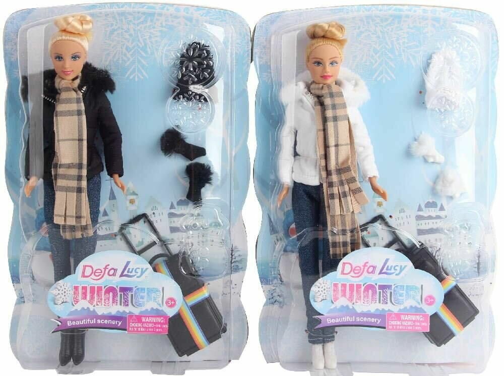 Кукла DEFA Lucy "Модница", 29 см, с набором одежды и аксессуарами, шапочка, варежки