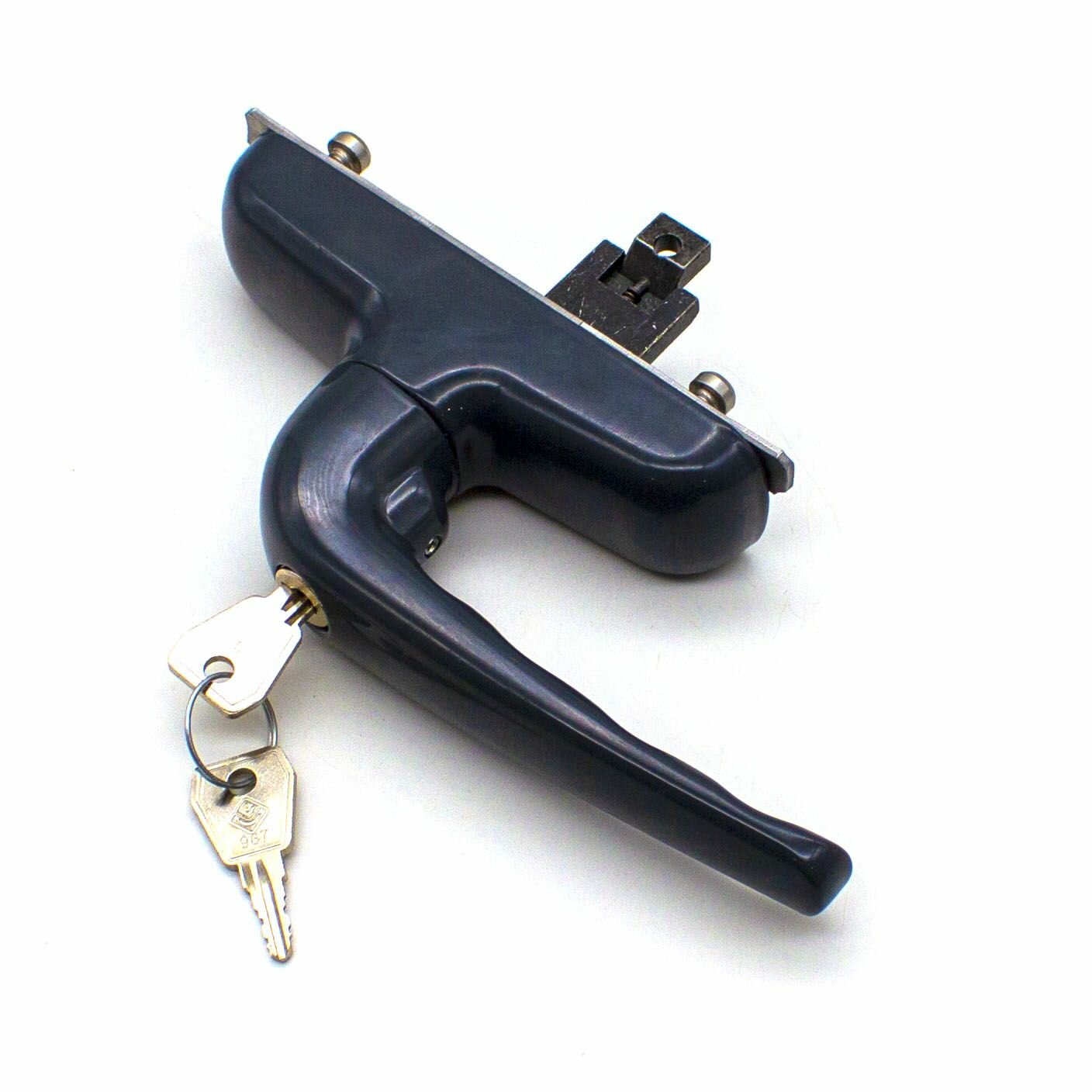 Ручка с ключом Master для поворотно-откидной створки окна темно серая RAL7016