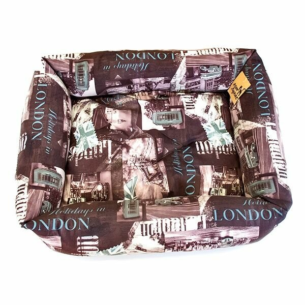 Лежанка Кот Лукас прямоугольная №4 текстиль, съемный чехол, 75х60х17 см