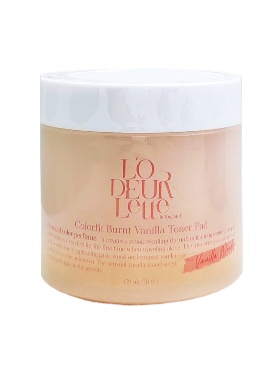 LODEURLETTE Тонер-пэды для сухой и лишенной эластичности кожи лица / In England Colorfit Burnt Vanilla, 150 мл