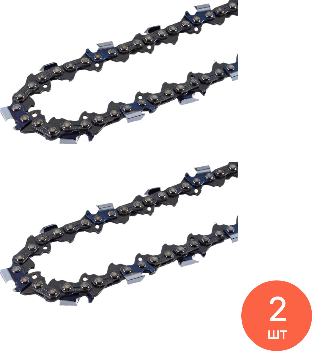 Цепь Huter / Хутер C7 Prof для бензопилы, стальная, 50 звеньев, 3/8", 1.3мм / оснастка (комплект из 2 шт)