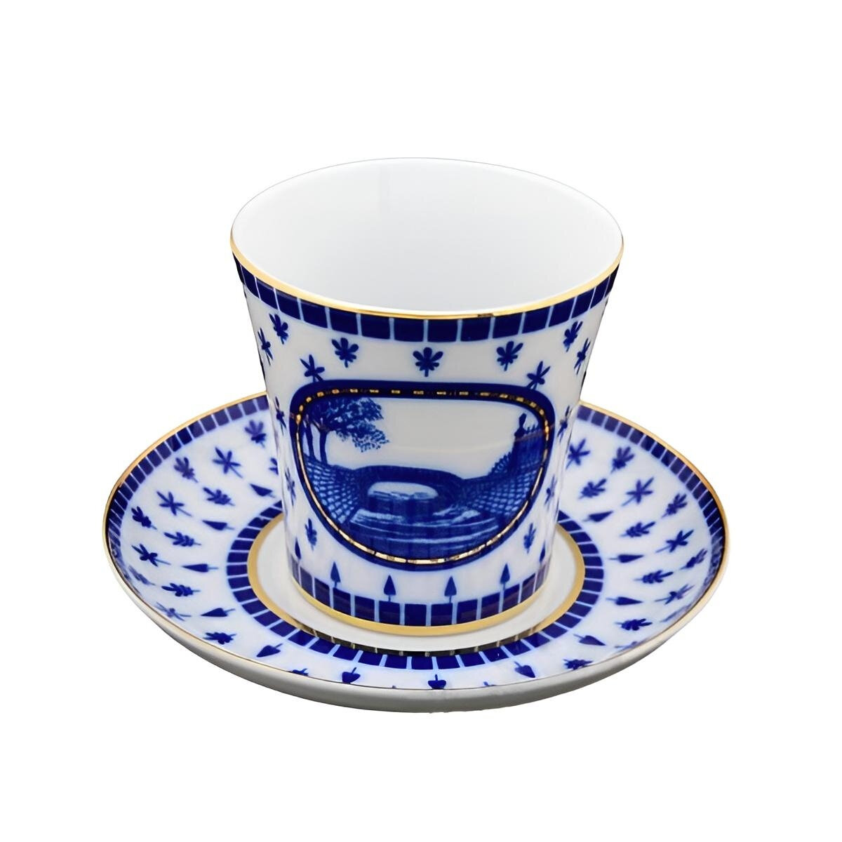 Бокал с блюдцем ИФЗ Ленинградский, Верхне-Лебяжий мост, 360мл, фарфор 81.27423.00.1