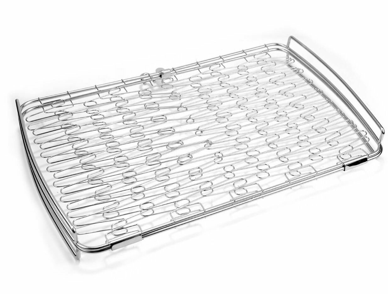 Решетка-сетка для жарки рыбы и овощей, размер 45.5*30.5*5.8 см. подходит для weber-вебер