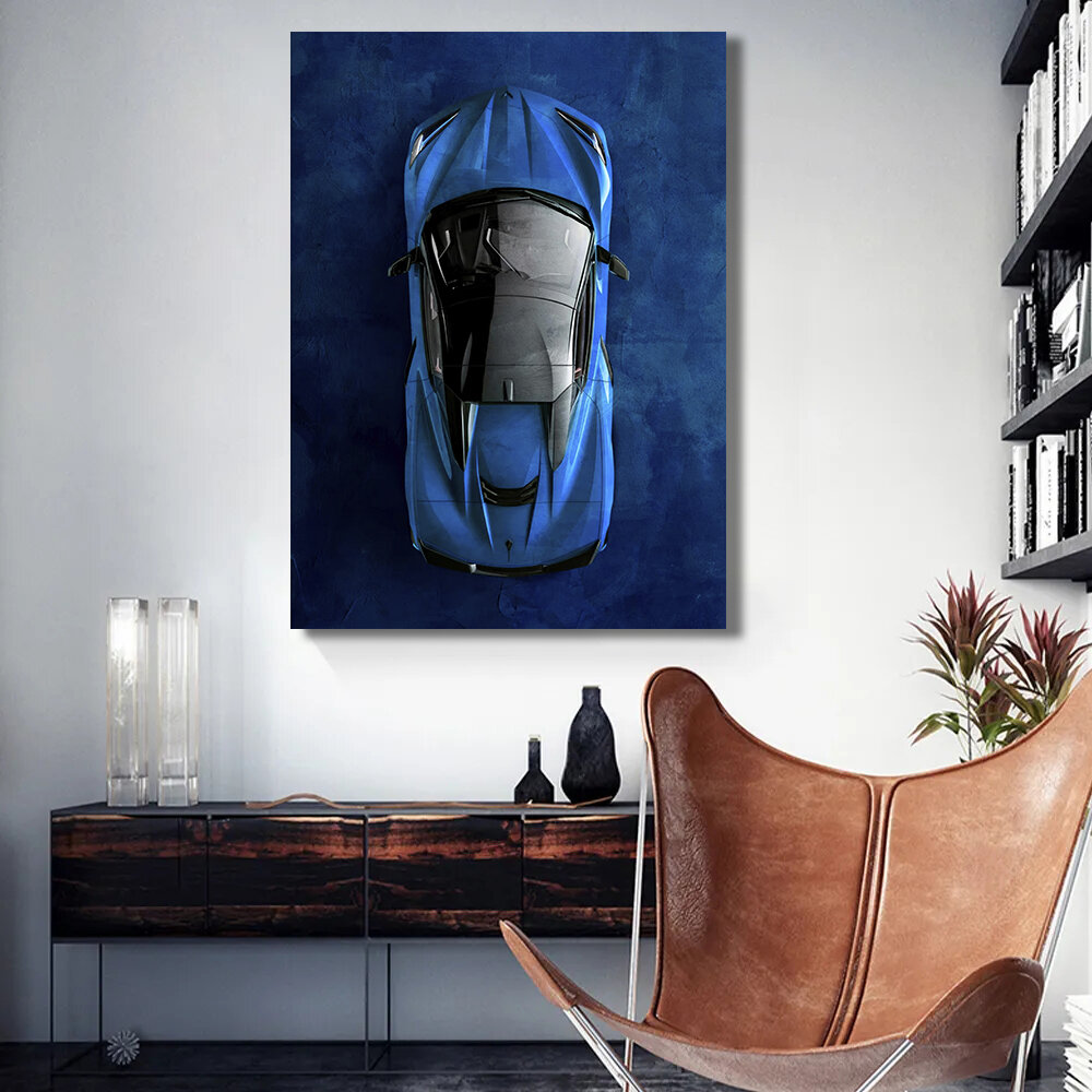 Картина корвет / машина, картины для интерьера / мальчику, 40х60 см.