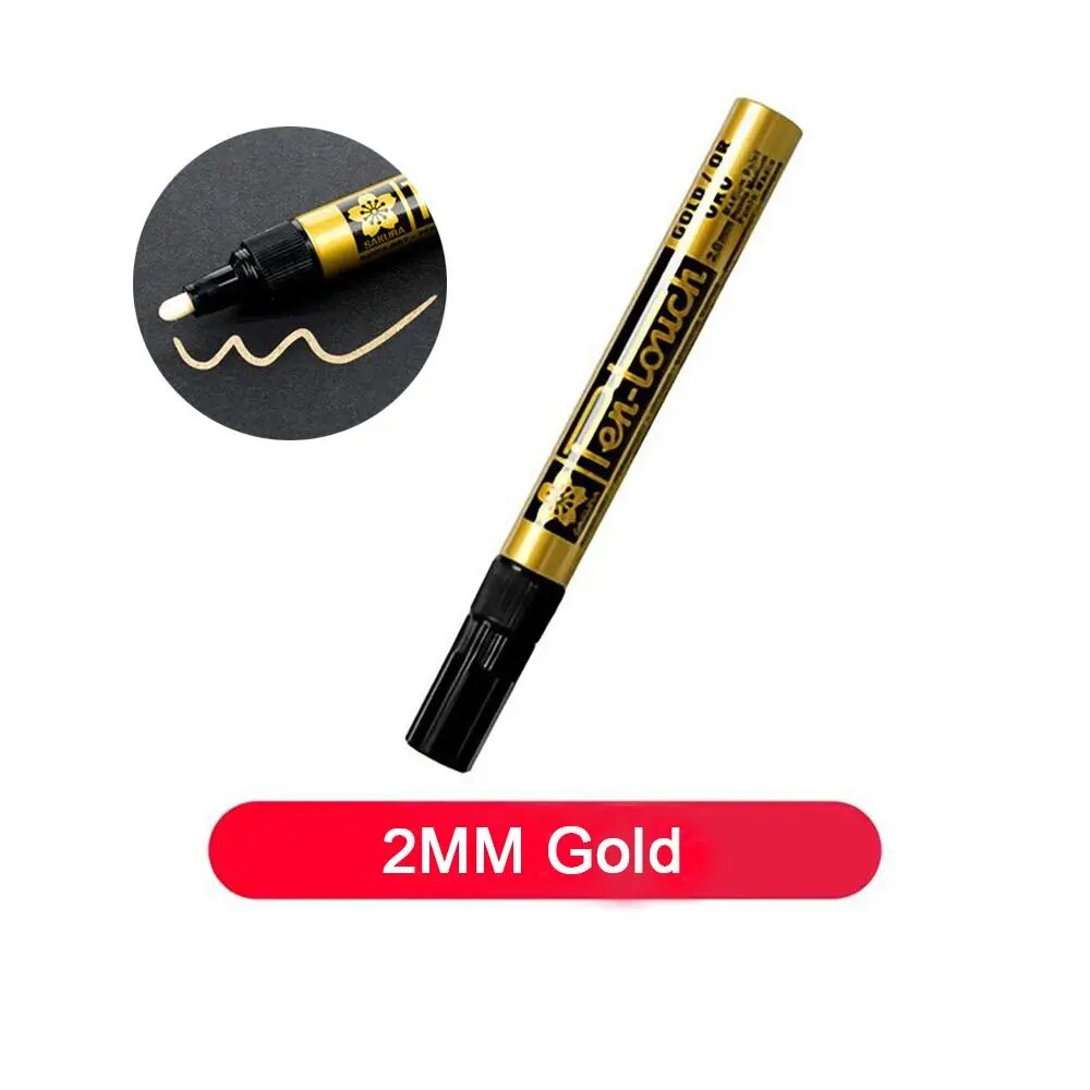 Золотые жидкие хромированные маркеры 07/10/20 мм gold-2mm