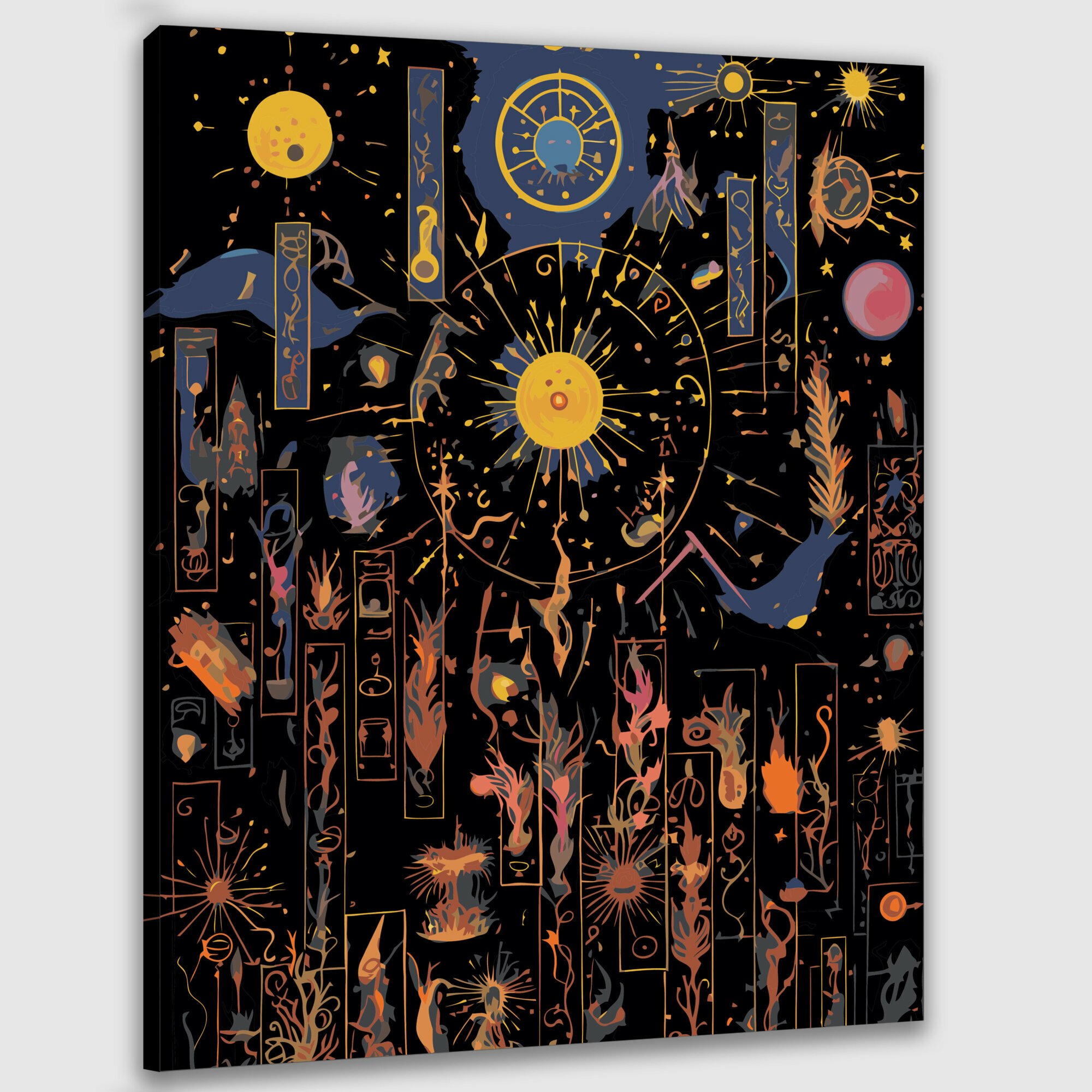 Картина по номерам 40x50 см, мистическая колода карт Т, замысловатые иллюстрации, ручная роспись, яркие цвета