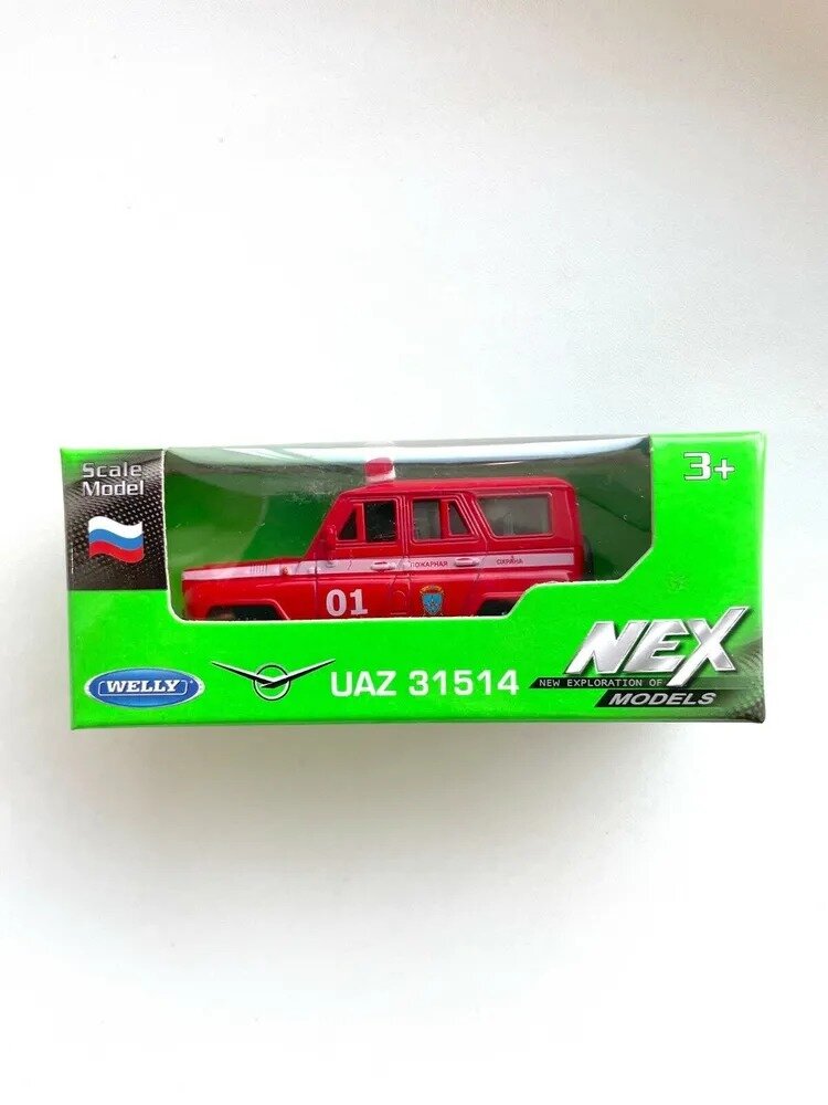 Машинка Welly 1:60 UAZ УАЗ 4x4 Пожарная охрана 52326