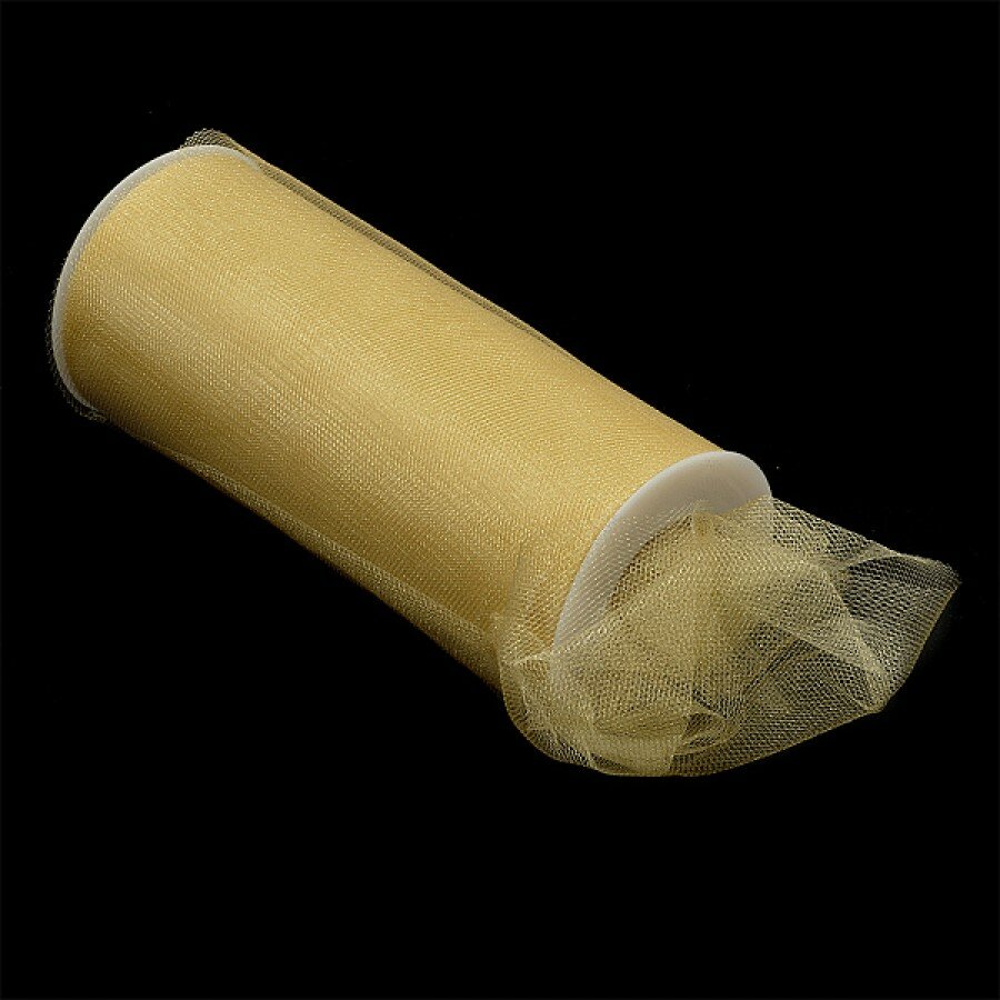 Фатин средней жесткости в шпульках блестящий,100% нейлон, TBY.C шир.150мм цв.19 бежевый уп.22.86м