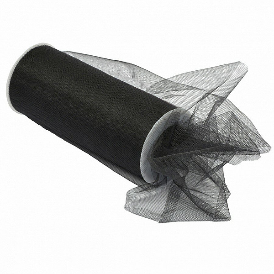 Фатин средней жесткости в шпульках,100% нейлон, TBY.C шир.150мм цв.23 черный уп.22.86м