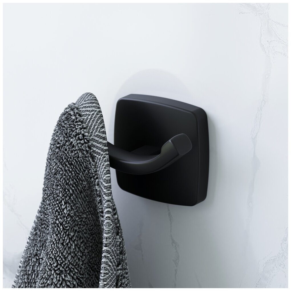 Крючок для полотенец AM. PM Gem A9035622 , двойной, черный, крепление шурупы, 1 шт ZY