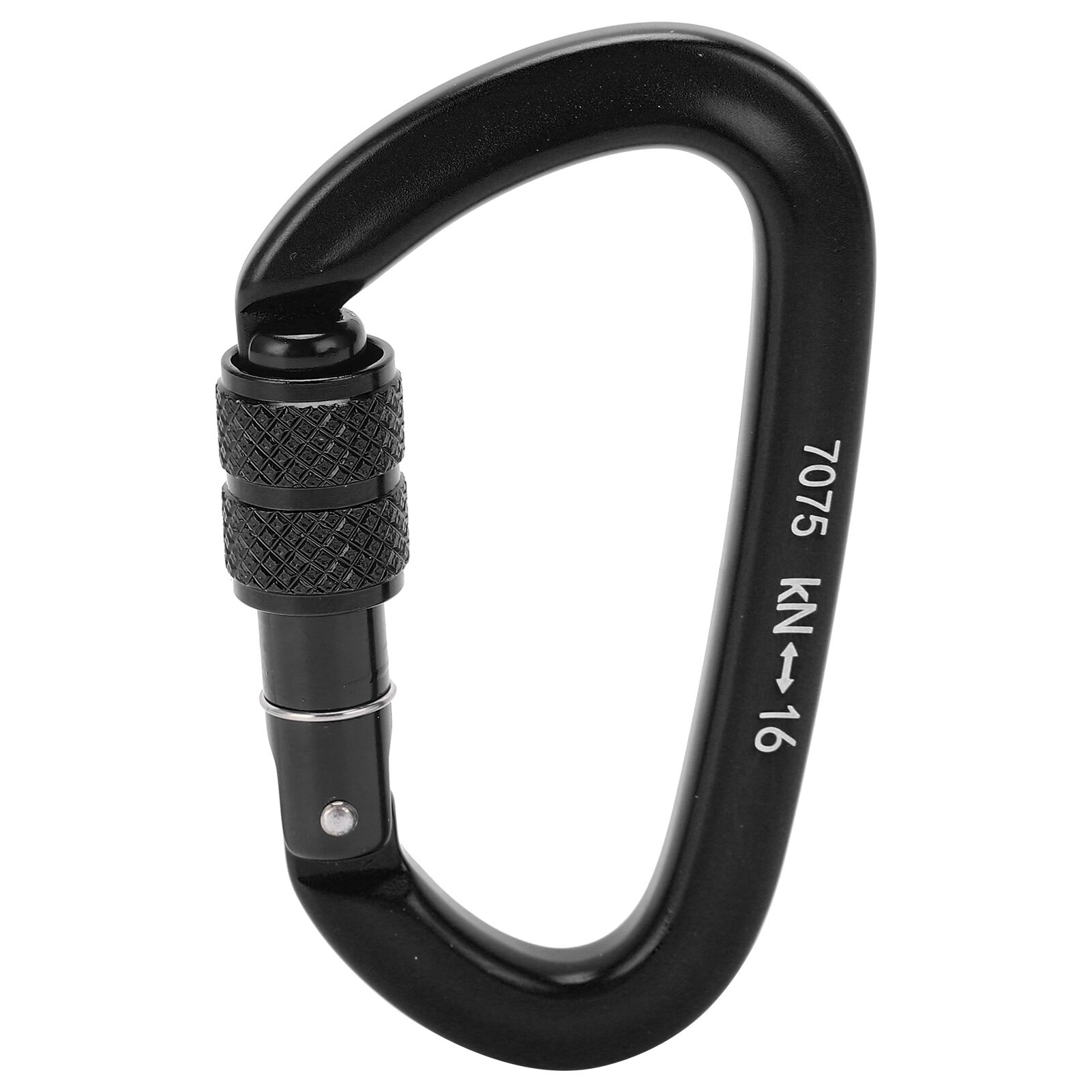 Карабин с винтовой защелкой из алюминиевого сплава 16 кН для альпинизма и пешего туризма (карабин с винтовой защелкой № 9, черный)