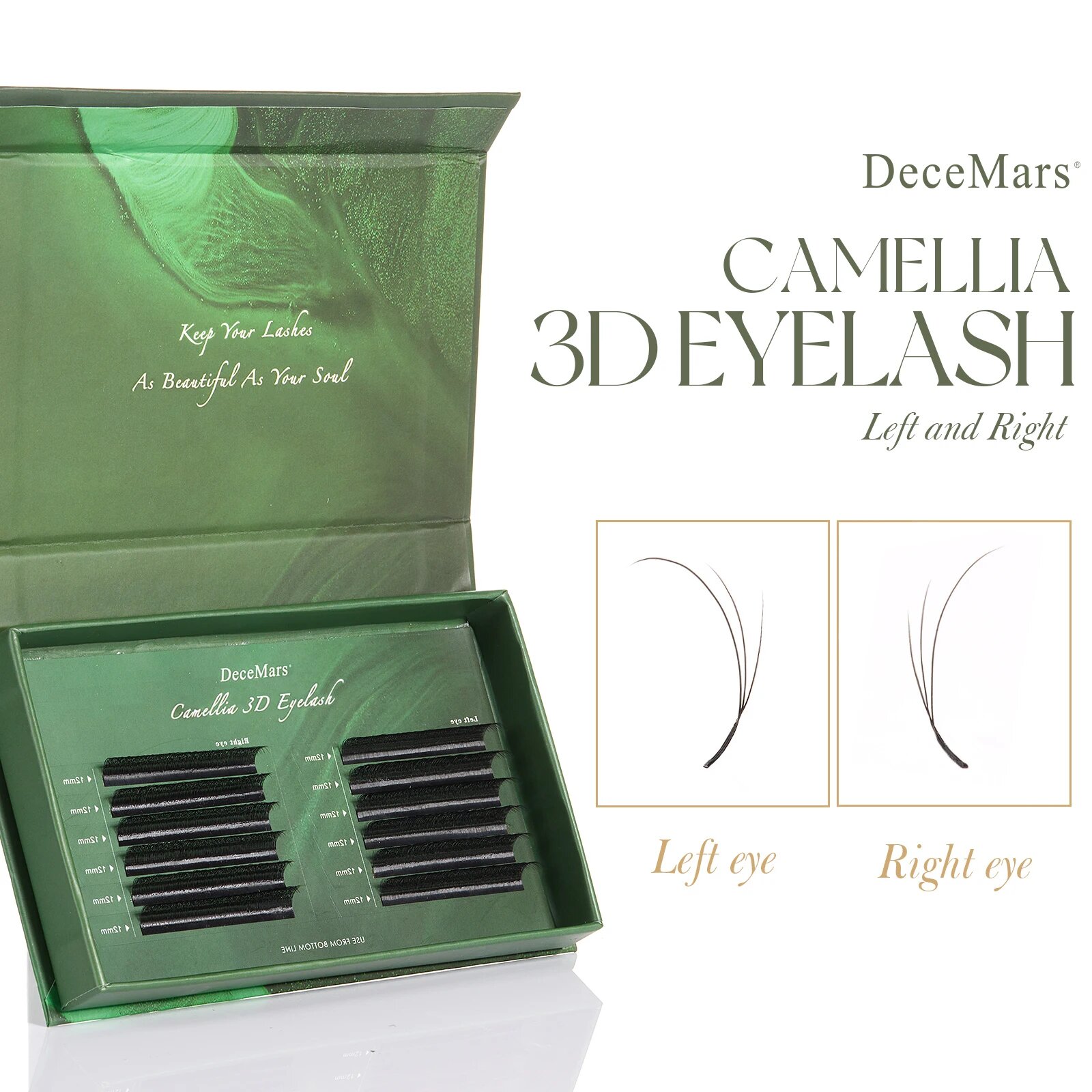 DeceMars Camellia 3D ресницы D изгиб, 8-13 MIX